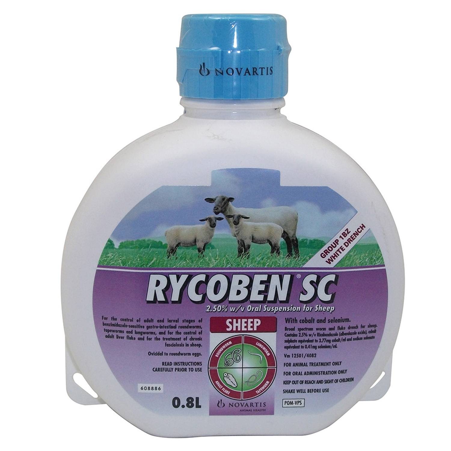 Elanco Rycoben SC 2.5% Oral Susp for Sheep (discontinued May 2025) - Farmacy