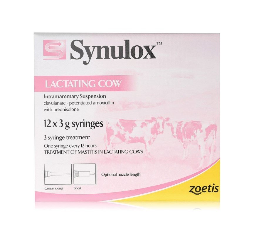 Zoetis Synulox 200mg/50mg/10mg Lactating Cow Intramammary Susp. 24 pack ...