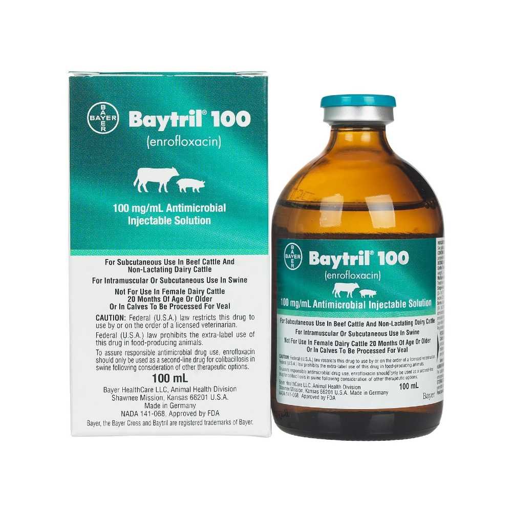 Bayer Baytril 10% Injection 100ml - Farmacy