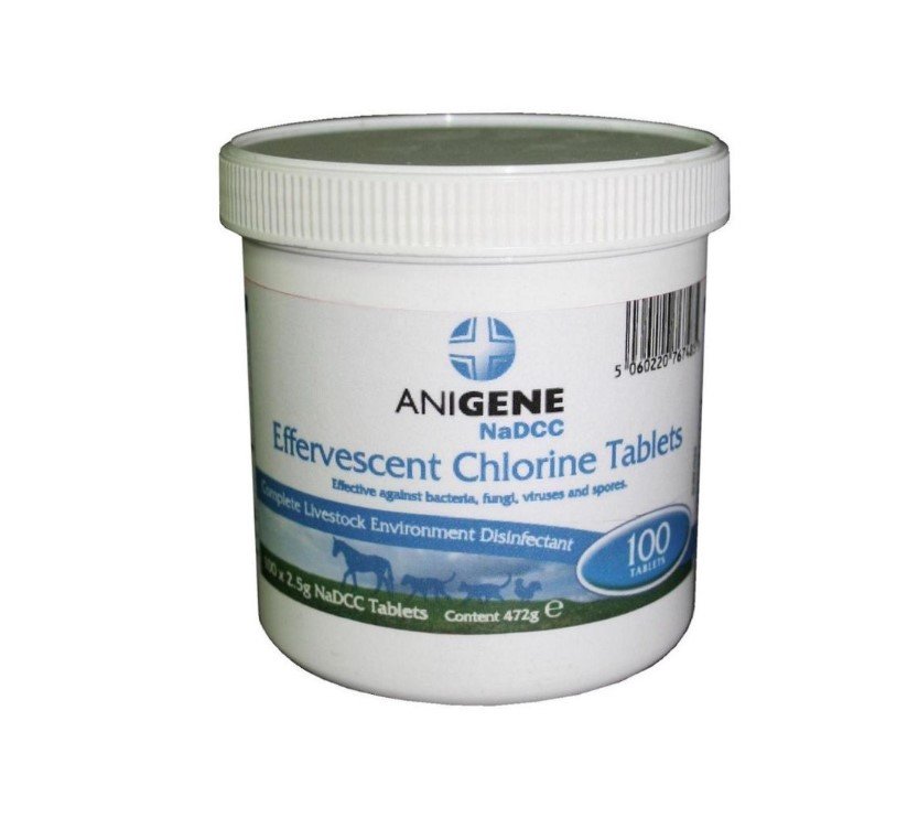 Anigene NaDCC Effervescent Chlorine Tablets 100 pack - Farmacy